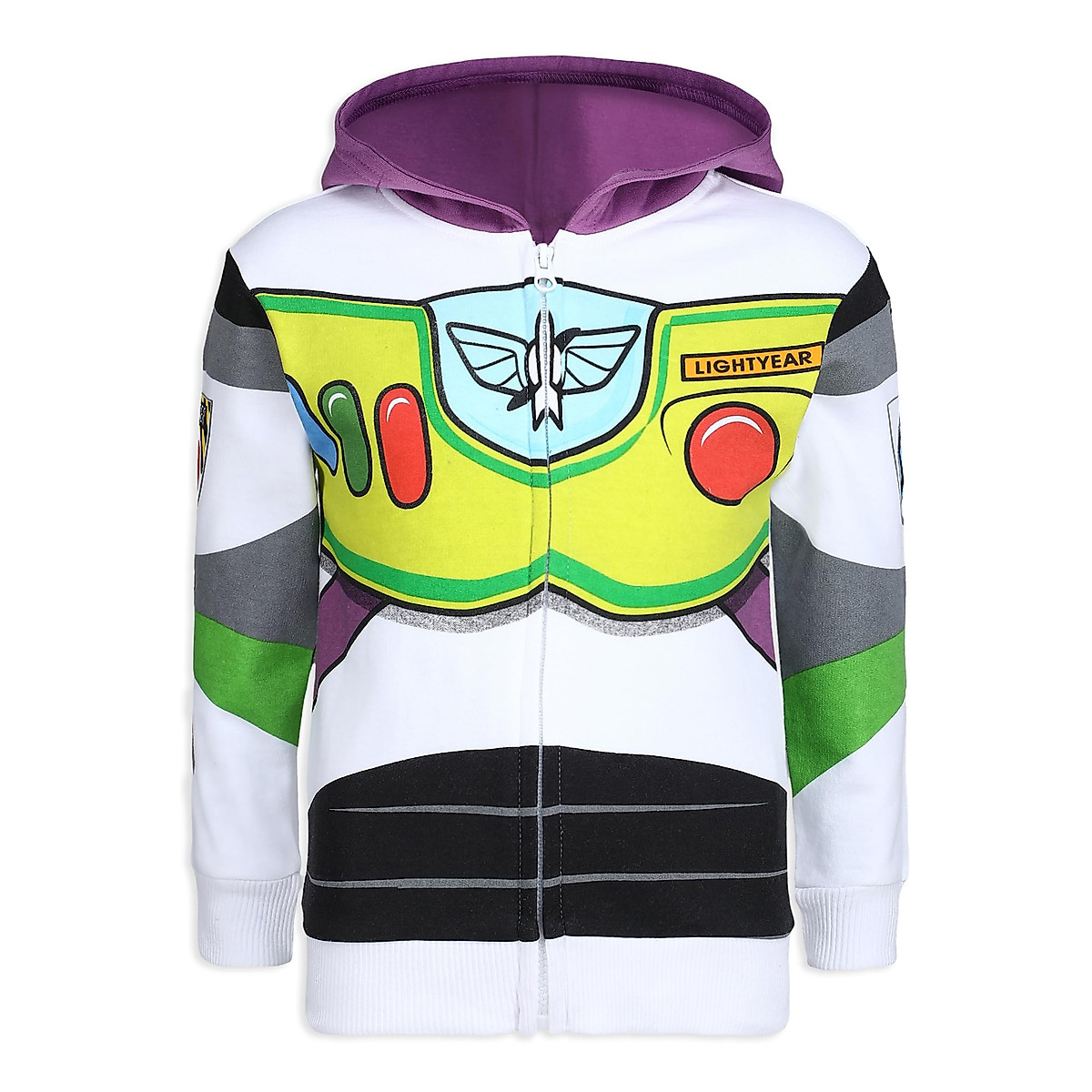 Disney Toy Story Woody or Buzz Lightyear Boys Zip Up Hoodie for Toddler and Little Kids White