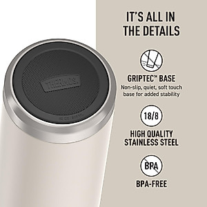 ICON SERIES BY THERMOS Stainless Steel Water Bottle with Straw Lid, 32 Ounce, Sandstone