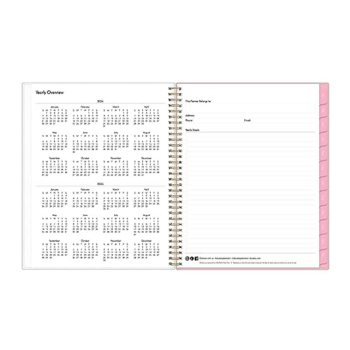 Blue Sky 2024 Weekly and Monthly Planner, January - December, 8.5" x 11", Frosted Cover, Wirebound, Mimi Pink (137264-24)