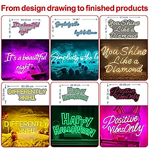 Custom Neon Sign Customizable, Yeeficent Custom LED Sign for Wall Decor, Personalized Neon Signs for Nail Salon Wedding Birthday Party Bedroom Bar Shop Name Logo (Optional 13" To 60")