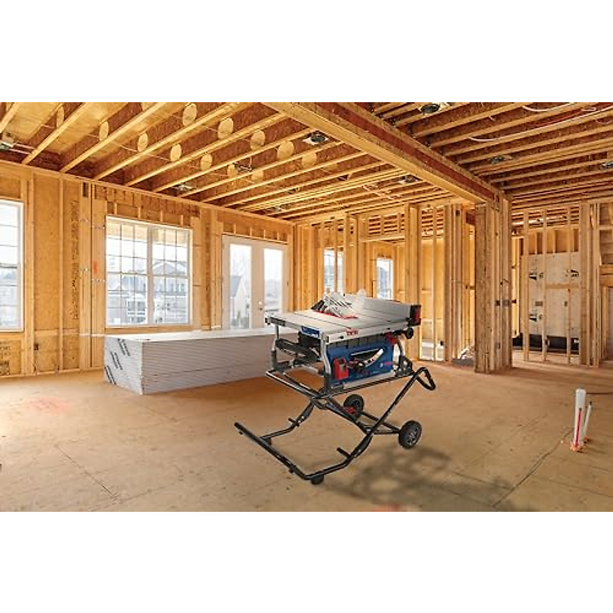 BOSCH GTS15-10 10 Inch Portable Jobsite Table Saw with Gravity-Rise Wheeled Stand, 15 Amp, 32-1/8 Inch Rip Capacity, 4 HP