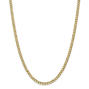 The Black Bow 4.3mm, 14K Yellow Gold, Hollow Curb Link Chain Necklace, 24 Inch