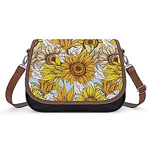 Sunflower Women's Genuine Leather Handbags, Satchel Tote Shoulder Bag Large Capacity