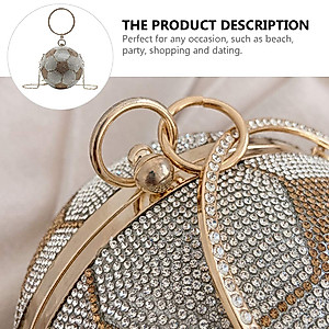 Evening Bag for Women Round Soccer Ball Football Shaped Purse Crossbody Dazzling Handle