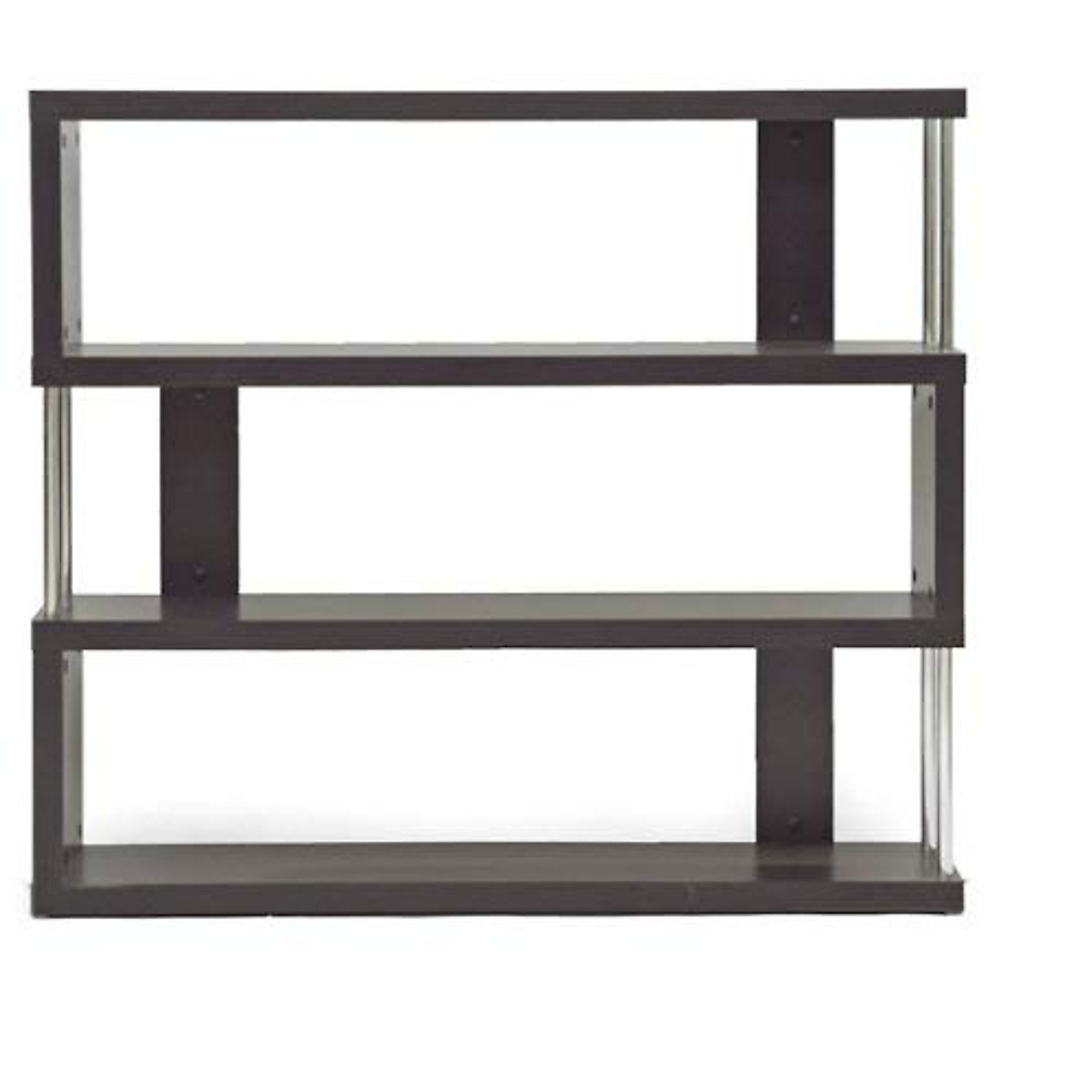 Baxton Studio, Dark Brown Barnes 3-Shelf Modern Bookcase