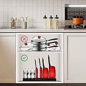 Podxco Pot And Pan Organizer for Cabinet, Expandable Pots And Pans Organizer, Metal Heavy Duty Pot Rack Organizer, Adjustable Pot Lid Organizer Holder for Kitchen Cabinet Cookware Baking Frying Rack