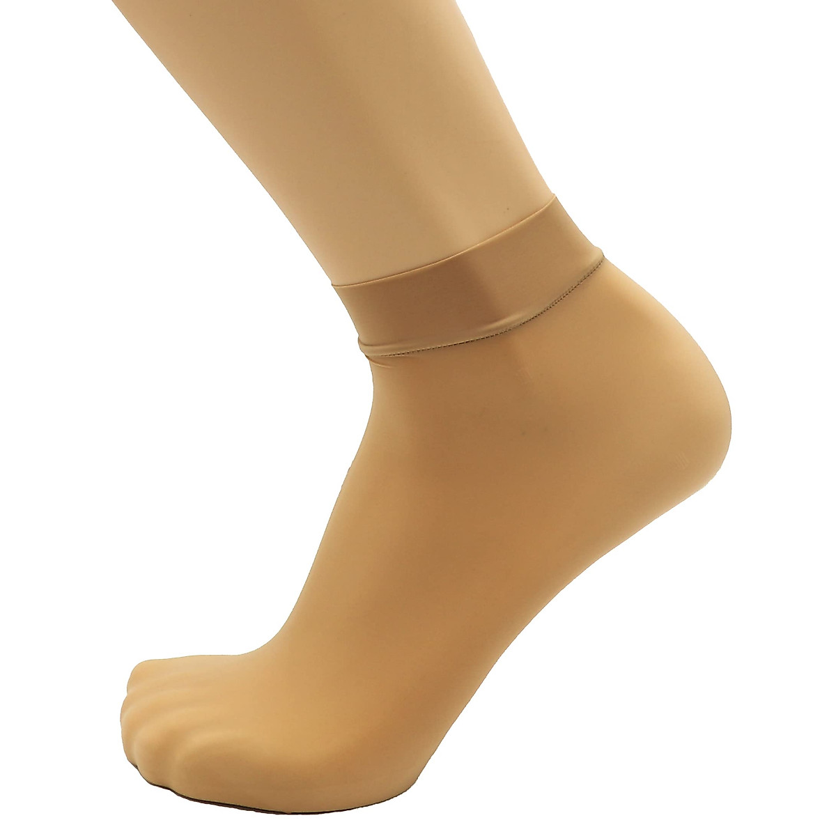 Mona's Choice Mens Ice Silk Ankle Socks (Pack of 5, Nude)