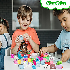 130Pcs Mochi Squishy Toys, Mini Kawaii Squishies Stress Relief Fidget Toys Bulk for Kids Party Favors, Birthday Gifts, Easter Egg Fillers, Valentines Goodie Bags ,Christmas Stocking Stuffers