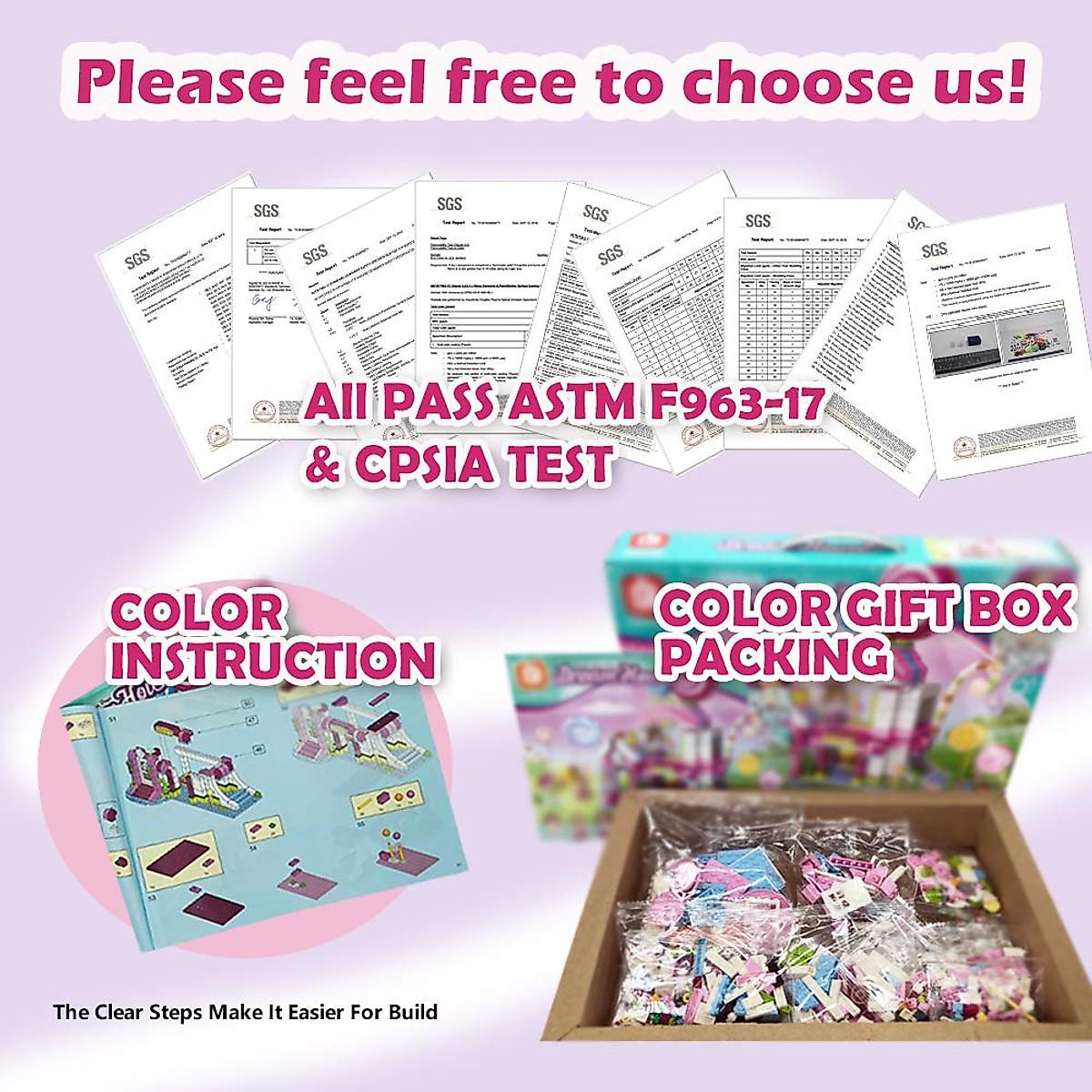 JIMUJIA Princess Castle Girls Building Blocks Toys 541 Pieces Multi Shaped Pink Castle Hot Air Balloon Toys for Girls Construction Bricks Christmas Birthday Gift for Kids Age 6-12 and Up (520 Pieces)