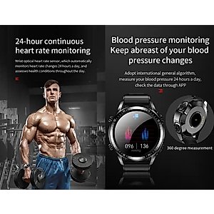 YOKKBRUN Smart Watch Built-in Bluetooth Earbuds Combo,2 in 1, Noise Cancelling, Heart Rate Monitor, Sleeping Monitor, Music Control, Various dials, Round Fitness Tracker Watch