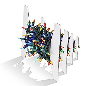 ZOBER Christmas Light Storage Wraps, Plastic Set of 4 to Store Up to 800 Holiday Christmas Lights Bulbs (Cardboard)