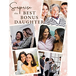 Onebttl Bonus Daughter Gifts, Gifts for Bonus Daughter on Birthday, Christmas or Thanksgiving, 20oz Stainless Steel Travel Mug with Lid and Straw Rose Gold - To My Bonus Daughter