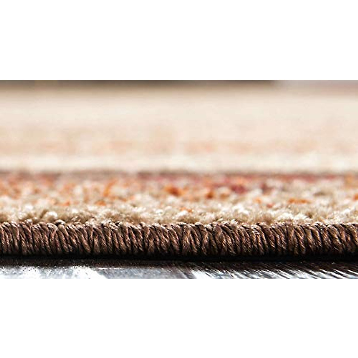 Unique Loom Autumn Collection Modern Contemporary Casual Abstract Area Rug, 2' x 6' 1" Runner, Beige/Brown