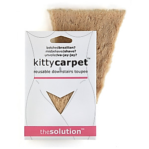 Fashion First Aid Kitty Carpet Reusable Downstairs Toupee Merkin Pubic Wig Funny Gag Gifts, Carpet Matches Drapes blonde