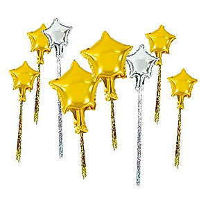 100 Pcs 5'' Silver Star Shaped Balloons Foil Balloons Mylar Balloons for Baby Shower, Gender Reveal, Wedding, Birthday or Engagement Party Decoration (Silver)