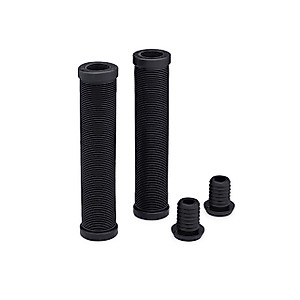 25NINE Ronin Grip Without Flange - Flangeless BMX Bike and Scooter Handlebar Grips with End Plugs - Black
