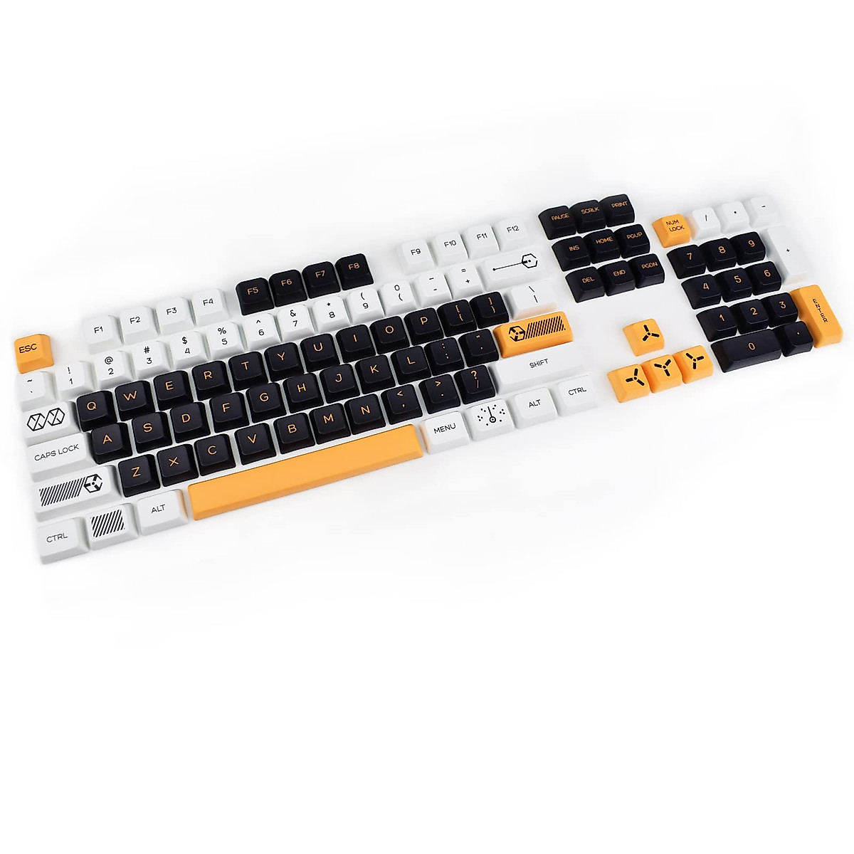 MOLGRIA Virtual War Keycaps 123 Set for Gaming Keyboard, PBT XDA Profile Dye Sublimation Custom Keycaps for Gateron Kailh Cherry MX Switch 104/87/71/61 60 Percent Keyboard(Central Black)