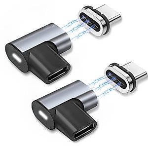 USB C Magnetic Adapter,[2 Pack] 24 Pins Type C Connector Support Thunderbolt 3,USB3.1, PD 240W Quick Charge,20Gb/s Data Transfer,4K@60 Hz Video Output for MacBook Pro/Air and More USB-C Devices