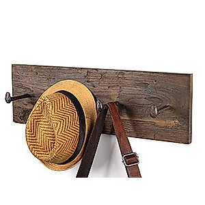 Rustic State Ray Screw in Wall Mount Cast Iron Hooks Coat Towel Bag Hat Hanger Multiuse Entryway Railroad Spike Rack Black Set of 4