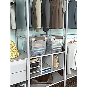 17 Quart Clear Storage Latch Box/Bin, 4-Pack Plastic Stackable Box Organization with Wheels Latching Handle and Lid
