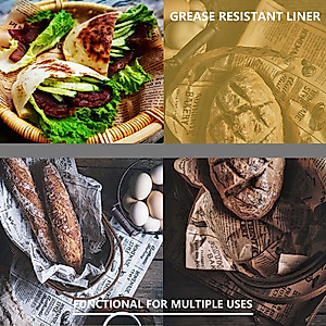 200pcs Deli Paper Sheets 10" x 14", Premium Food Basket Liners, Grease Resistant Wax Paper Sheets for Food, Sandwich Wrapping Paper for Home, Picnic, Tray, Wrap, Burger and Burrito