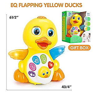 HOLA Toys for 1 + Year Old Girl Boy Dancing Walking Yellow Duck, 9 6 Month Old Baby Toys 6 to 12 Months, Crawling Learning Light Up Musical Toys for 1 Year Old Girl Birthday Gift Toddler Toys Age 1-2