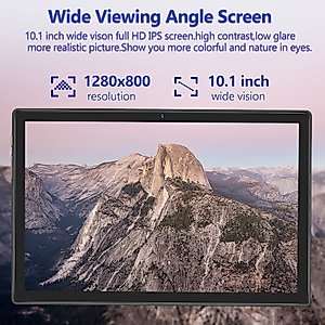 2024 Newest 10 Inch Tablet Android 13 Tablets with Keyboard, 12GB RAM 128GB ROM 512GB Expand, Octa-Core, 5G/2.4G WiFi, HD IPS Display, 8000mAh Tablet PC with Case Mouse GPS Split Screen Support-Black