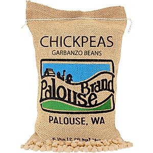 Chickpeas | Garbanzo Beans | 5 LBS | Family Farmed in Washington State | Desiccant Free | Non-GMO Project Verified | Kosher Parve | USA Grown | Field Traced | Burlap Bag
