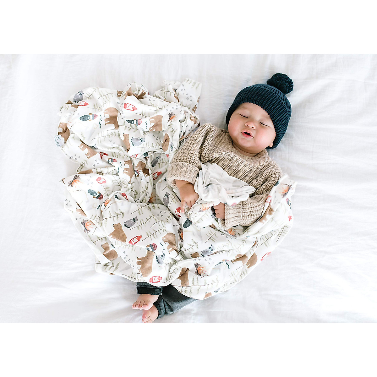 Copper Pearl Large Premium Knit Baby Swaddle Receiving Blanket Lumberjack