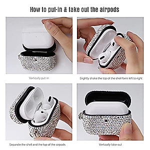 Luxurious Rhinestone AirPods pro Case, Protective Bling Diamonds AirPod pro Charging Protective Case Cover for Apple I10/I12 TWS (Silver-pro)