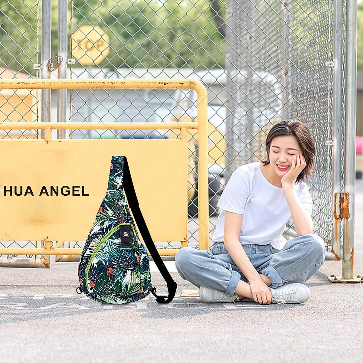HUA ANGEL Crossbody Sling Bag for Men & Women-Fashion Chest Shoulder Daypack Casual Backpack for Travel Hiking Gym