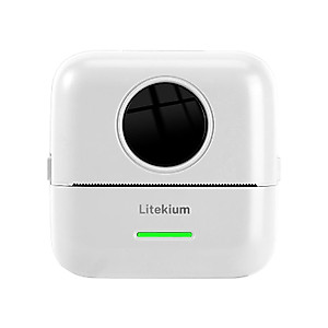 Litekium Portable Mini Printer Thermal Inkless Sticker Maker, Bluetooth Printer for Phone, Wireless Label Printer with Tape