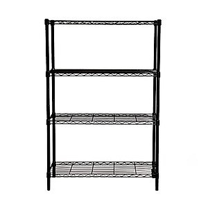 Juggernaut Storage 36" W x 14" D x 54" H Four-Shelf Steel Shelving Unit, 1400 lb Capacity, Black