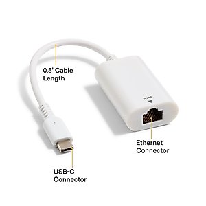 NXT Technologies NX52348 Network Adapter, USB-C to Ethernet