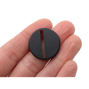 Stonehaven Miniatures 20PK - Slotted Miniature Bases, 1" Diameter - 2.5mm Slot - Designed for 28mm Scale Table Top War Game Miniatures - Plastic, Black