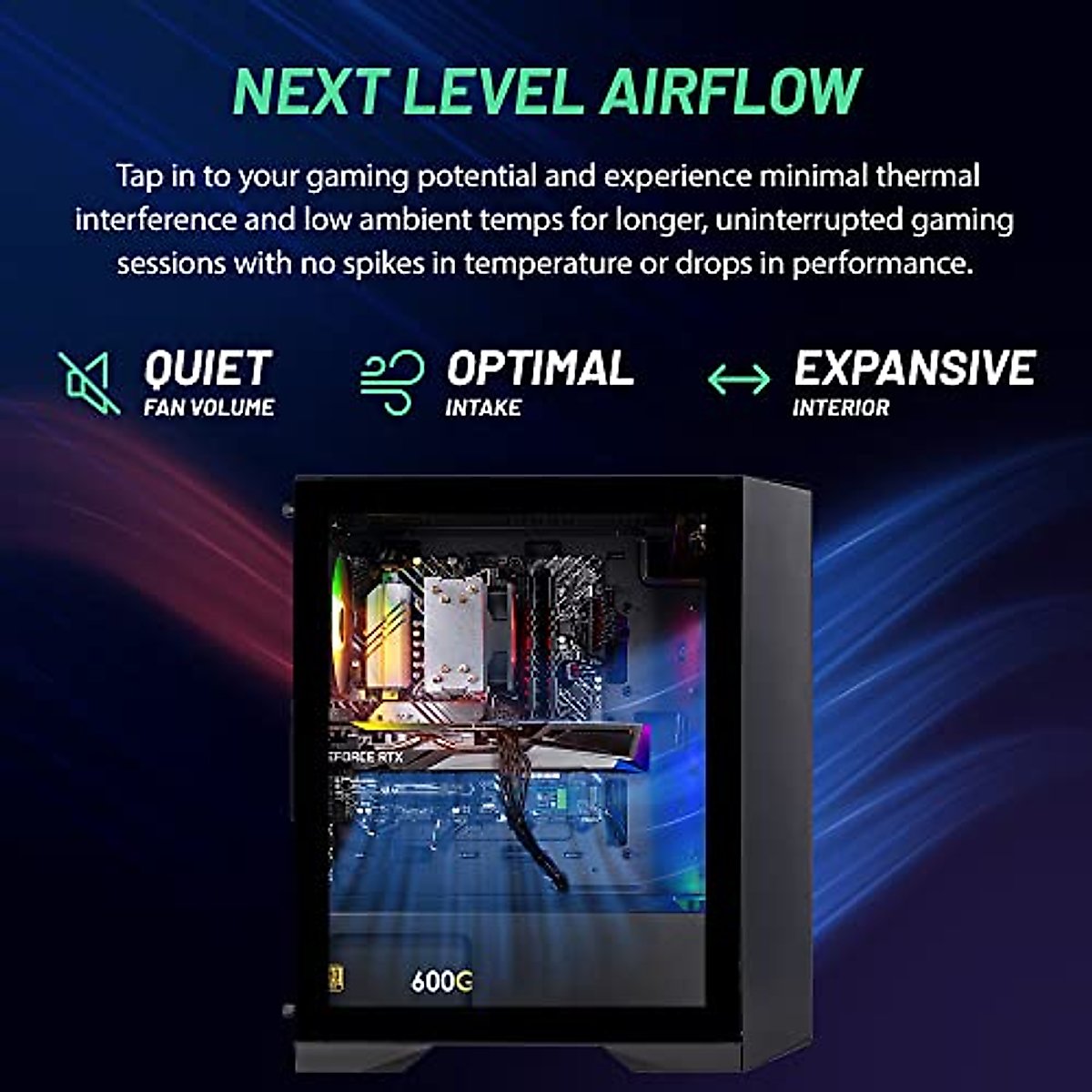 Skytech Gaming Nebula Gaming PC Desktop – Intel Core i5 12400F 2.5 GHz, RTX 3050, 1TB NVME SSD, 16G DDR4 3200, 600W Gold PSU, AC Wi-Fi, Windows 10 Home 64-bit
