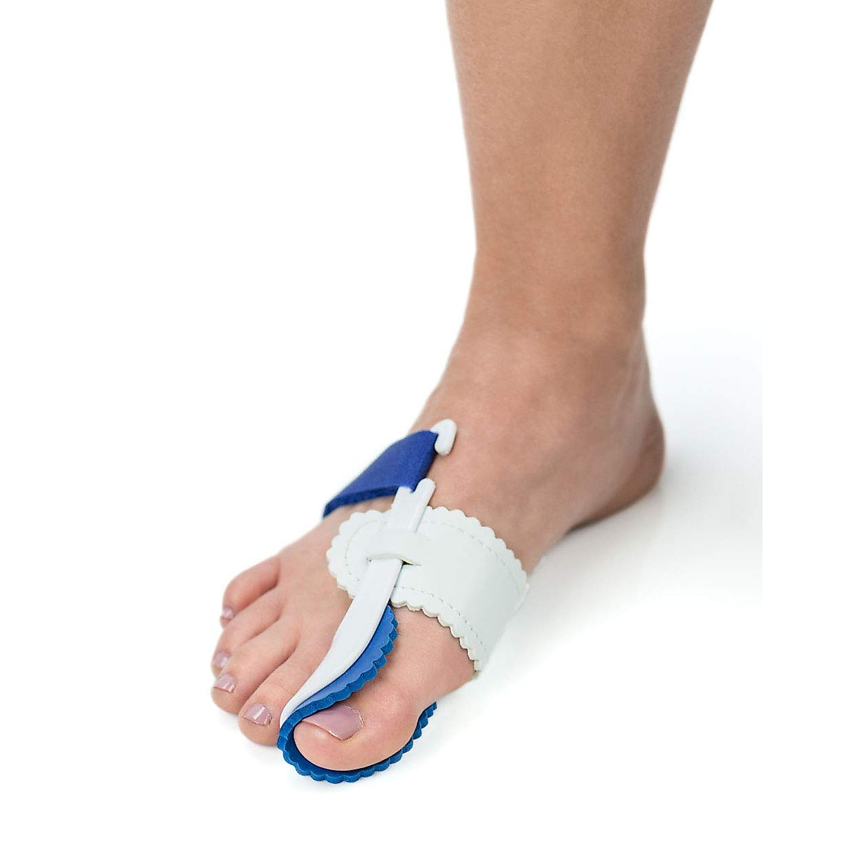 Sole Essentials Bunion Night Splint, Supports and Realigns Big Toe, White/Blue, Universal-Left