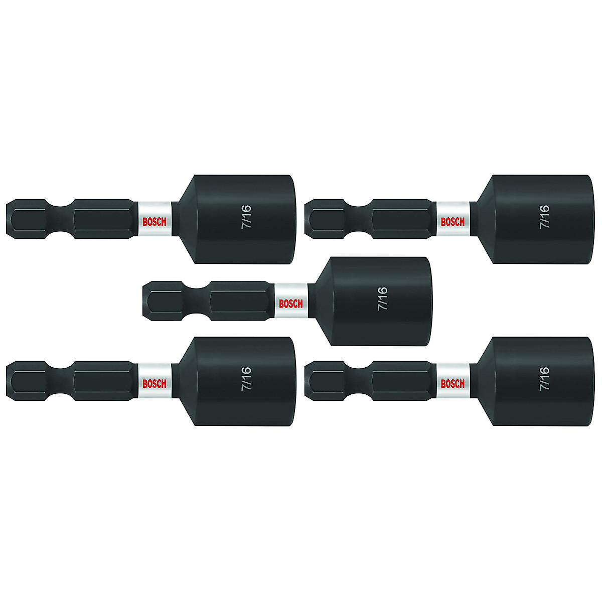BOSCH ITNS716B 5-Pack 1-7/8 In. x 7/16 In. Impact Tough Nutsetters