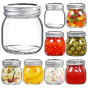 YEBODA 9 Pack Wide Mouth Mason Jars 10 oz Glass Canning Jars with Airtight Lids and Bands for Preserving, Jam, Honey, Jelly, Wedding Favors, Shower Favors, Sauces, DIY Spice Jars