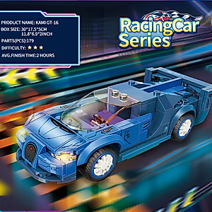 QMAN Building Blocks Racing Car Model Kits Collectible Sports Technic Car Construction Toy Vehicle for Adults Kids Boys Girls Age 6 and up 200+ Pieces VER-7(Yellow)