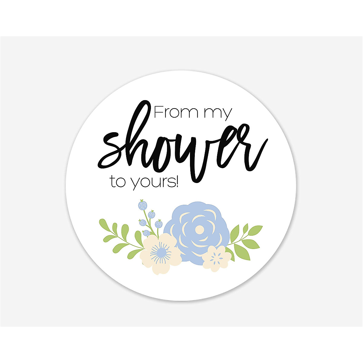24ct, Blue from My Shower to Yours Stickers, Baby Shower Bridal Shower and Event Favor Labels (#494-1-M-BG)