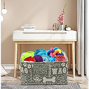 Canvas Storage Basket Toy Bin Organizer with Metal Handles - Idea for Organizing Toy Storage, Baby Toys, Kids Toys, Dog Toys, Baby Clothing, Children Books, Gift Baskets - Green