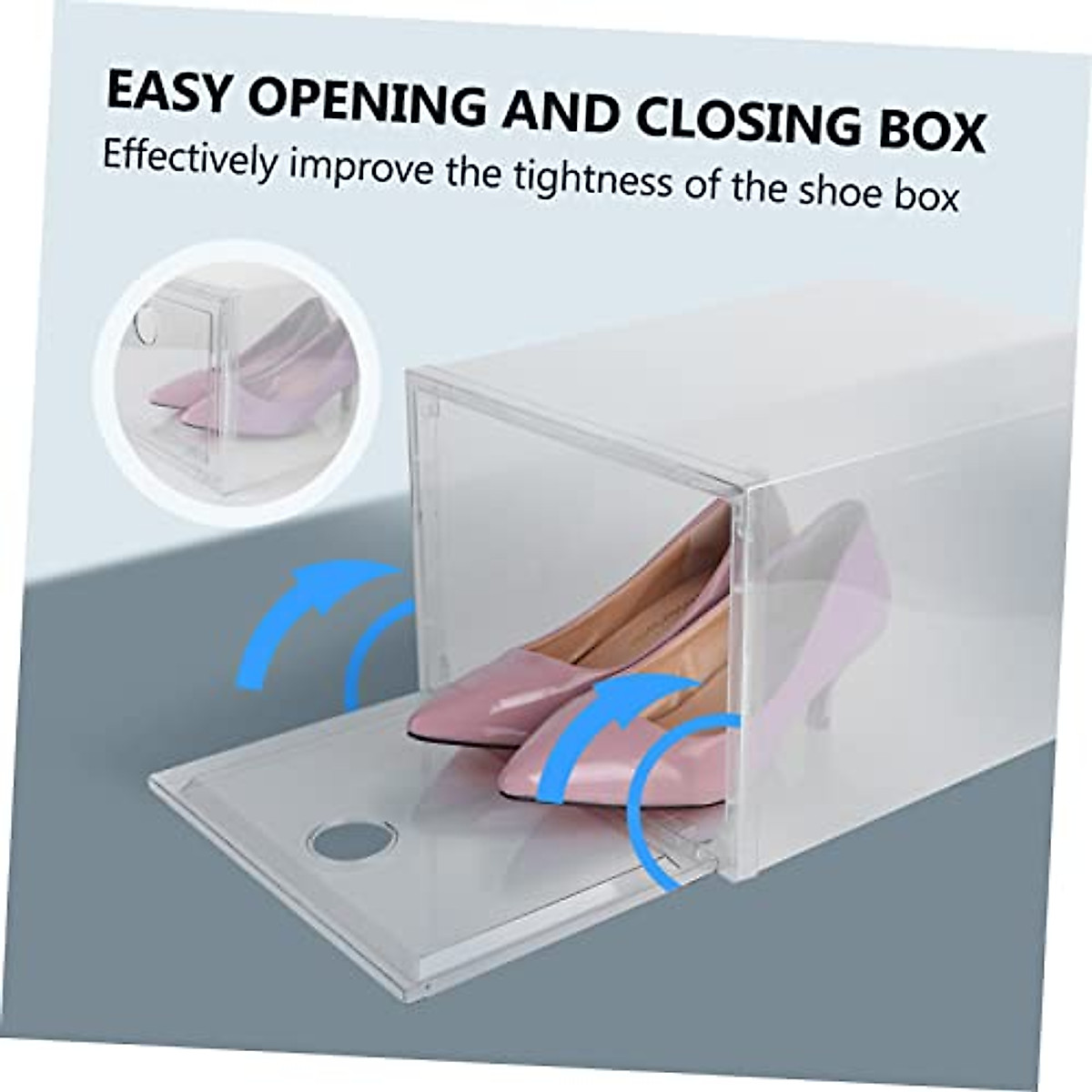 Amosfun 2 pcs plastic transparent shoe box underwear drawer cabinet drawer storage drawers stackable shoe case bins shoes organizer for closet clothes Simple Shoes Case Creative Shoes Case