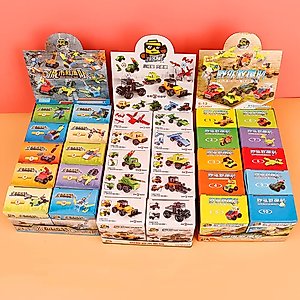 Mini Building Blocks Cars Toys Sets 30 Packs Assembly Mini Cars Toys for Boys, Girls STEM Building Car Plane Construction Truck Fire Tank Police Engineering Cars Party Gifts for Kids