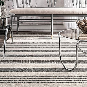 nuLOOM Striped Kelsi Area Rug, 7' 10" x 11' 2", Grey
