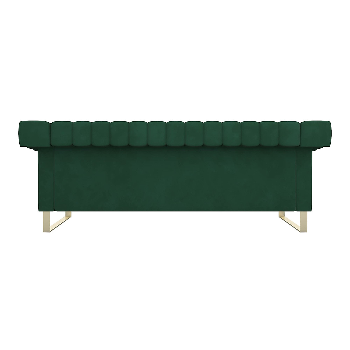 MGH Modern Velvet Sofa,Channel Tufted Velvet Sofa Couch with Stainless Steel Base and Comfortable Cushion,83.86“ Lx 30.71“ Wx 30.51“ H (Green)