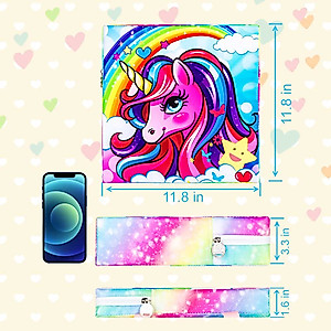 AGSDON 2 PCS Toddler Booster Seat for Dining Table, Portable Increasing Cushion for Girls - Unicorn