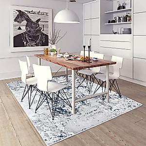 Dara Antik Abstract Pattern Blue 5x7 Contemporary Modern Area Rug