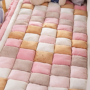 Funnyfuzzy Coloured Plaid Square Pet Mat Bed Couch Cover, Funny Fuzzy Multipurpose Couch Cover, Garden Cotton Washable Protective Floor Furniture Cover(Size:50X180CM,Color:B)