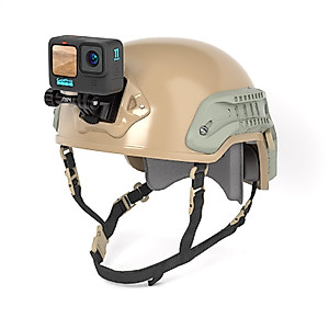 HSU Aluminum NVG Helmet Mount with Aluminum Thumbscrew Compatible with GoPro Hero 12/11/ 10 Black, Hero 9/8/7/6/5/4, Tactical Helmet for DJI Osmo Action 2,Insta360 ONE R/AKASO and Most Action Cameras